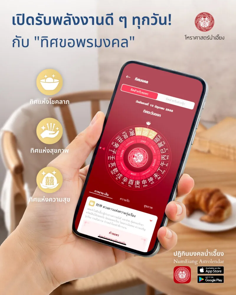 เปิดรับพลังงานดีๆ ทุกวัน! กับ "ทิศขอพรมงคล" ในแอป 'ปฏิทินมงคลน่ำเอี๊ยง ...